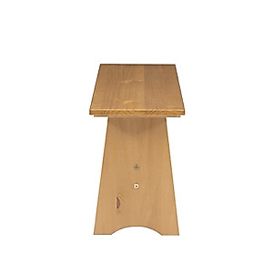 Linon Delk Pine Wood Large Backless Bench in Honey