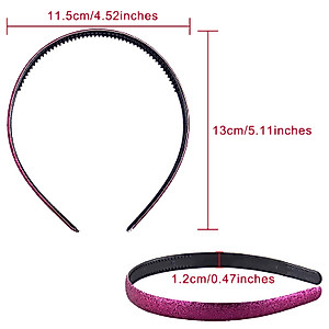 Duufin 20 Pieces Glitter Headbands Colorful Plastic Headbands with Teeth Sparkle Headbands for Girls and Women, 20 Colors