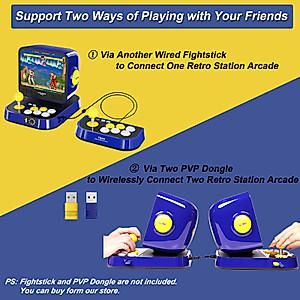 RETRO STATION Capcom Arcade Console, Pre-Loaded with Official Licenced Capcom 5 Street Fighter Series Games and 5 Mega Man Series Games, 8 Inch LCD Monitor and Support HDMI Output to Large Screen