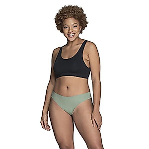 Fruit of the Loom Women's No Show Seamless Underwear, Amazing Stretch & No Panty Lines, Available in Plus Size, Thong-3 Pack-Mango/Nude/Blue, 6