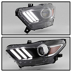 ACANII - For [HID/Xenon Model] 2015-2017 Ford Mustang LED Tube Projector Headlight Headlamp Assembly Left Driver Side