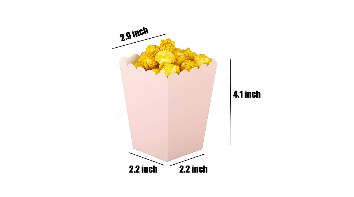 Pink Popcorn Boxes - Perfect Party Containers (Pack of 12)