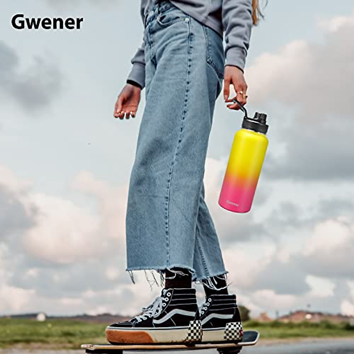 32 Oz Sports Water Bottle, Metal Flask, Insulated Water Bottle for Travel, Hot or Cold Thermos Double Wall Stainless Steel Easy to Clean, Leak-proof and BPA Free for Gym, Picnic, Trip