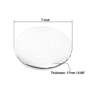 uxcell 7" Wool Polishing Pad Hook and Loop Buffing Wheel for Orbital Polisher Buffer 2 Pcs