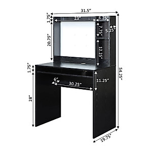 Convenience Concepts Designs2Go Student Desk with Magnetic Bulletin Board, Black