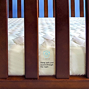 Organic Cotton Waterproof Fitted Crib Pad - Natural Baby Crib Mattress Cover & Protector - Unbleached, Non-Toxic & Hypoallergenic (28" x 52" x 7")