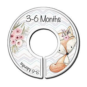 Nursery Closet Size Dividers, Set of 11 (Newborn to 5T), Girls Baby Clothes Organizers, Forest Animals, Fox, Raccoon, Deer, Rabbit, Bunny, Cute Woodland Creatures - Gift for New Mom, Mom-to-Be