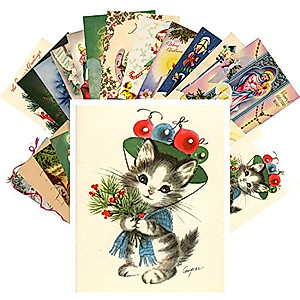 Vintage Christmas Greeting Cards 24pcs Christmas Wishes Santa Angels REPRINT Postcard Pack
