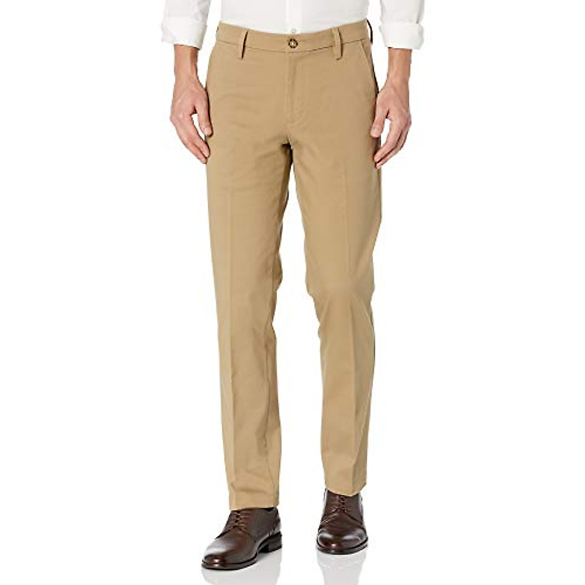 Dockers Men's Straight Fit Workday Smart 360 Flex Pants (Regular and Big & Tall), New British Khaki, 38W x 32L
