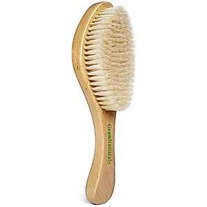 GranNaturals Soft Wave Brush - Curved Boar Bristle Smoothing Hair Brush for Slick Back Hair and 360 Waves