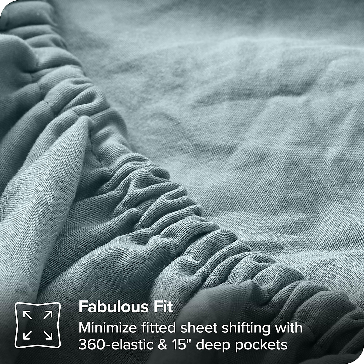 Bare Home Washed Full Sheet Set - Premium 1800 Ultra-Soft Microfiber Bed Sheets - Double Brushed - Hypoallergenic - Stain Resistant (Full, Washed Slate)