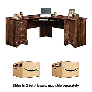 Sauder Harbor View Corner Computer Desk, Curado Cherry finish