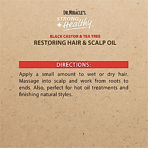 Dr. Miracle's Strong & Healthy Restoring Oil with Black Castor Oil, Tea Tree Oil, and Mango Butter for 2x Moisture - 4oz