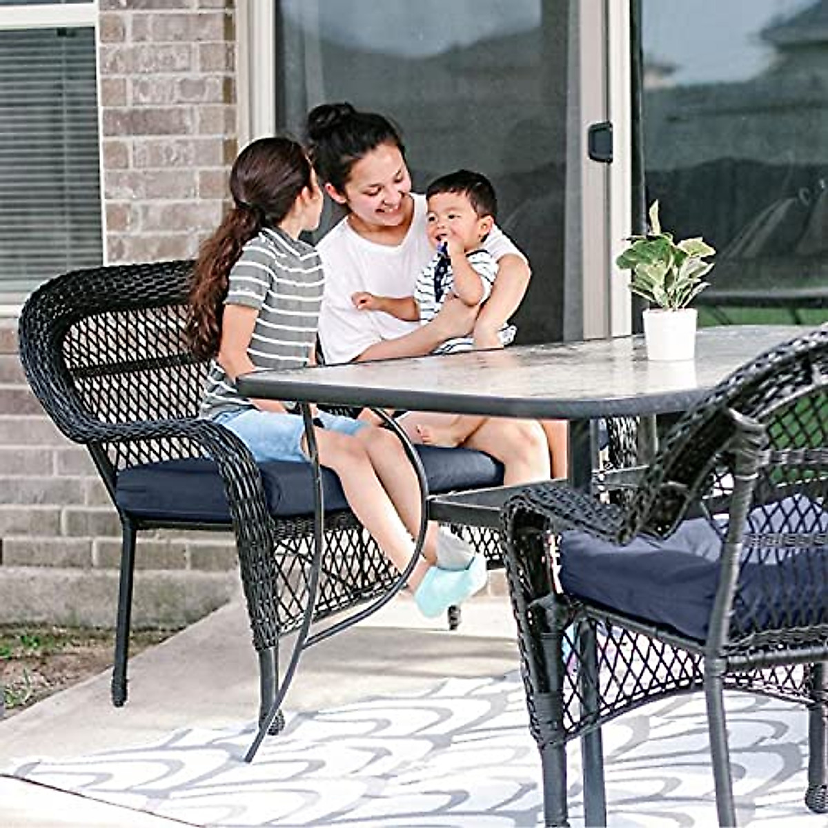 Classic Accessories Montlake FadeSafe Water-Resistant 42 x 18 x 3 Inch Outdoor Quilted Bench Cushion, Patio Furniture Swing Cushion, Navy, Patio Loveseat Cushion