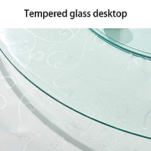 BBAUER Glass Lazy Susan Turntable, Glass Lazy Susan Turntable Dining Table, with Swivel Assist System Round, Silent Smooth Not Easy to Dump