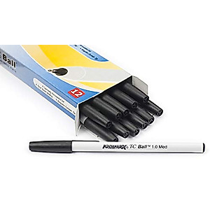 Kittrich Corporation Promarx TC Ball Premium Medium Ballpoint Stick Pens, 1.0 mm, Black Ink, 12 count