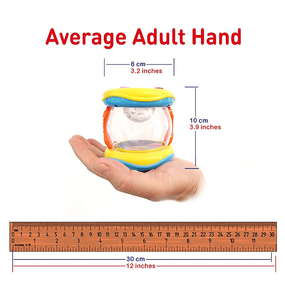 Portable First Drum Musical Instrument - Educational Toy for Children Learning and Entertainment. Small Size and Soft Sounding