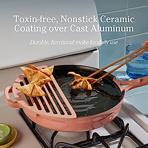 Our Place Fry Deck - Nonstick Ceramic Coated Frying Accessory for Always Pan & Perfect Pot | Lightweight, Heat-Resistant | Includes Cooking Chopsticks | Enhances Frying Experience | Char