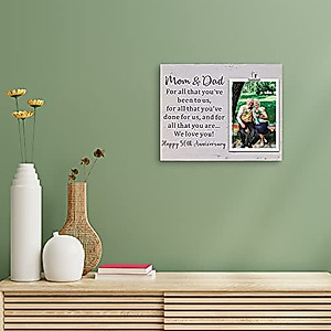 ZENNLAB 50th Wedding Anniversary Picture Frame for Mom and Dad, Gift for Parents 50th Anniversary Keepsake, Golden Anniversary Decorations for Parent from Daughter