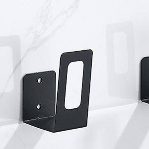 Hemoton 3 Pairs Pot Lid Rack Wall Mounted Stainless Steel Pan Lid Organizer Holder Self Adhesive Pot Lid Holders Kitchen Cooking Utensil Tool Black