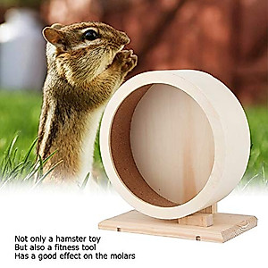 Hamster Running Wheel Silent Wooden Pet House Funny Wheel Running Rest Small Animal Exercise Wheels (M)