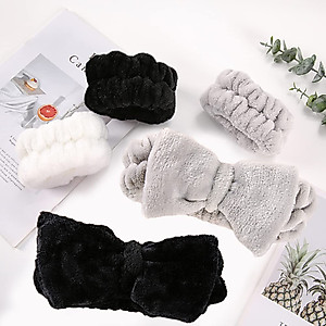 Spa Headband and Wristband Set, Face Wash Headband Makeup Skincare Headband Wrist Bands for Washing Face