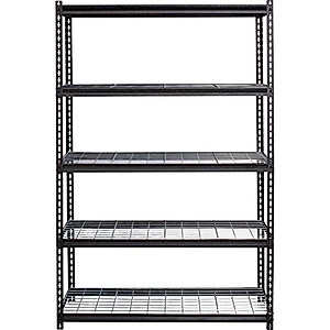 Lorell Wire Deck Shelving Storage Rack, Black