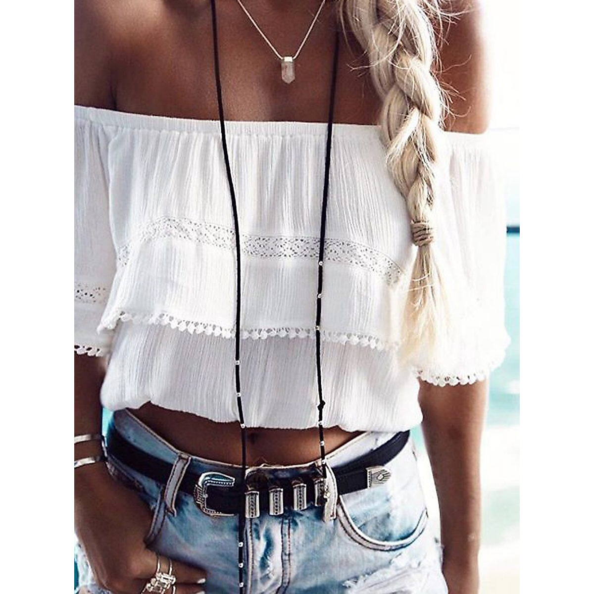 fxmimior Velvet Wrap Gothic Choker Silver Coin Pendant Long Chain Party Wedding Necklace Jewelry for Women (black)