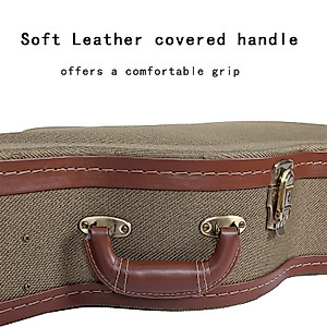 Crossrock Vintage Style Wood case for Dreadnought Acoustic Guitars with Removable Shoulder Straps-Green(CRW700DGN)