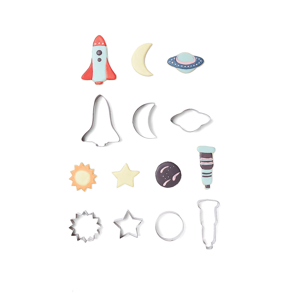Fox Run Science Cookie Cutter Set, Astronomy Cookie Cutters, Set of 7