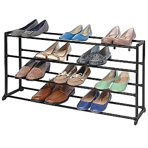 20-Pair Standing Shoe Rack, Gunmetal