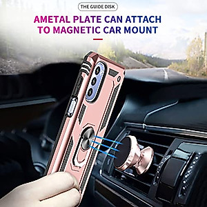 LeYi for Motorola G Stylus 2022 Case 4G, Moto G Stylus Case 2022 with 2 Pcs Tempered Glass Screen Protector, [Military-Grade] Case with Magnetic Ring Kickstand for Motorola G Stylus 2022, Rose Gold