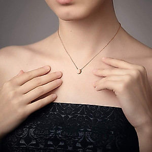 CIUNOFOR Rose Gold Plated Alphabet Opal Pendant Necklace Round Disc Initial Necklace Engraved Letter Necklace with Adjustable Chain Pendant Enhancers for Women and Girls Fashion Style Jewerly (L, 12)