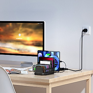 USB PD Charging Station, Unitek 120W 10-Port Type-C Charging Station with 2 Power Delivery for Multiple Devices, Double Fast Charging for MacBook Pro/Air, iPad Pro, Pixel, iPhone, Galaxy and More