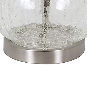 Decor Therapy Crackled Teardrop Table Lamps, Set of 2,Glass, Clear