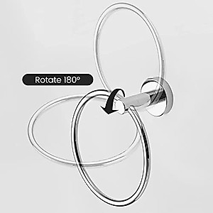 WEIKO Chrome Toilet Paper Holder Towel Ring,Bathroom Hardware Set,Hand Towel Holder Wall Mount Tissue Roll Holder with Double Post Bath Accessories SUS304 Stainless Steel 2pc