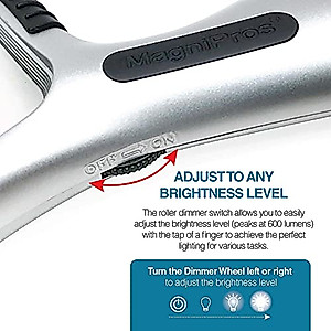 MAGDEPO 3X Reading Magnifying Glass with Light Hands-Free/Handheld Acrylic Magnifier with Stand, 10 Dimmable LEDs Illuminated for Seniors, Aging Eyes, Close Work, Hobbies, Macular Generation, etc.