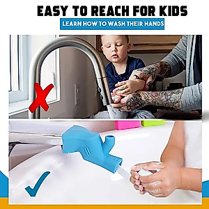 YJYdadaS Silicone Faucet Extenders, 3PC Silicone Water Faucet Extender Bathroom Sink Faucet Extender for Baby & Kids Hand Washing (2PC Pink), 7cm