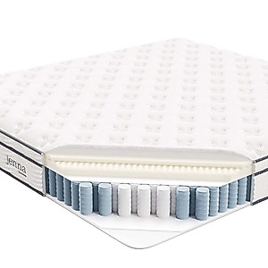 Modway MOD-7090-WHI Jenna 12" Innerspring and Foam King Mattress, White