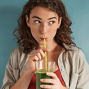 100 Count 100% Compostable Jumbo Smoothie Straws-3/10" Wide X 8 1/2" Long KTOB Biodegradable PLA Colorful Disposable Drinking Straws-Eco Friendly Plant-Based Plastic Milkshake Straws