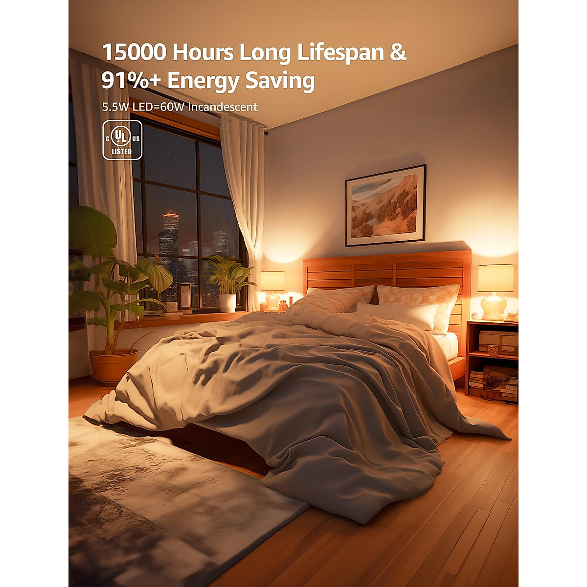 Lepro E12 LED Bulbs B11 C35 Chandelier Light Bulb Filament LED Candle Bulbs, Dimmable 5.5 watt 60W Equivalent, 500 Lumen 2700K Warm White, Ceiling Fan Bulb Candelabra Bulbs, Pack of 6