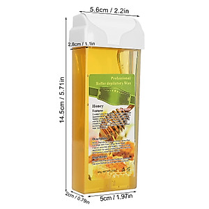 Roll-on Wax Cartridge Hair Removal Wax Roller Depilatory Wax for Professional Salons and Home Self Waxing 100g (Honey)