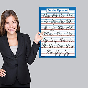 2 Pack - USA Map for Kids [Illustrated] + Cursive ABC Alphabet Poster (LAMINATED, 18" x 29")