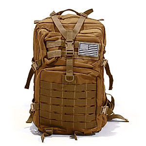Bug Out Bag Backpack - 50L Tactical Backpack - Great for Survival Essentials (Tan)