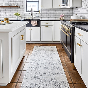 nuLOOM Arlena Vintage Traditional Area Rug - 12x15 Area Rug Modern/Contemporary Grey/Ivory Rugs for Living Room Bedroom Dining Room Kitchen