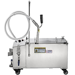 VEVOR Mobile Fryer Filter, 300W Oil Filtration System with 5 L/min Flow Rate, Frying Oil Filtering System with 10 L/min Pump Wheels Oil Hose, 110V/60Hz (58L)