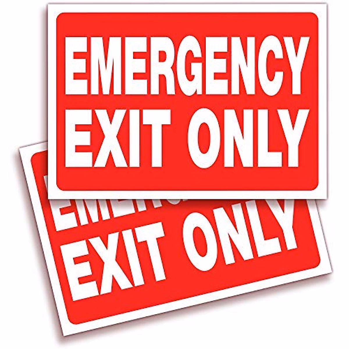 Emergency Exit Only Signs Stickers, 2 Pack 10x7 Inch – Premium Self-Adhesive Vinyl Decal, Laminated for Ultimate UV, Weather, Scratch, Water & Fade Resistance, Indoor & Outdoor