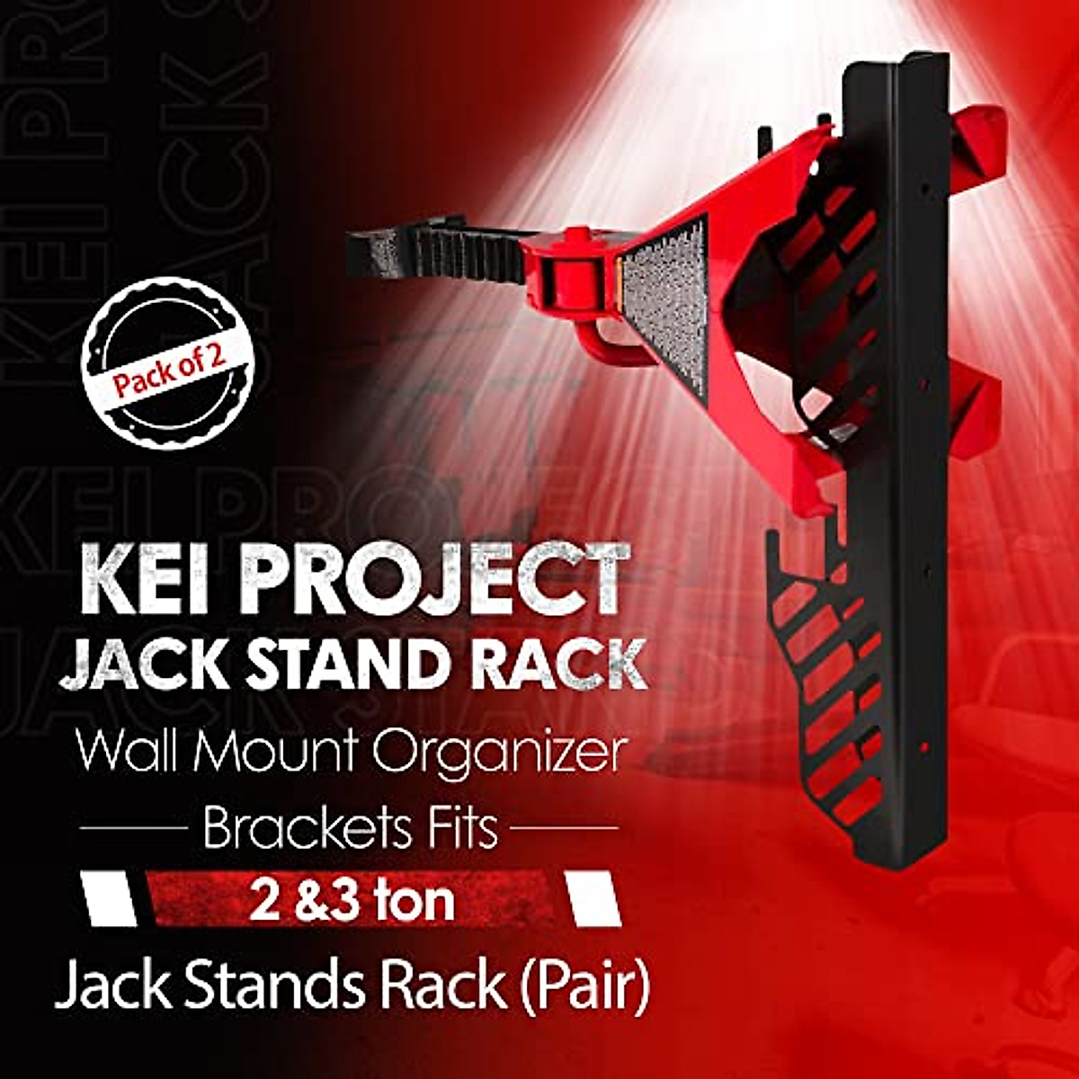 Jack Stand Wall Mount Organizer Brackets Fits 2 & 3 Ton Jack Stands (Pair) (Fits 2 & 3 Ton)