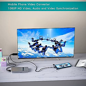 Tlsdosp Smartphone to HDMI Projection Cable, 1080P Phone to TV Mirroring Adapter Compatible with Smartphone/Tablet