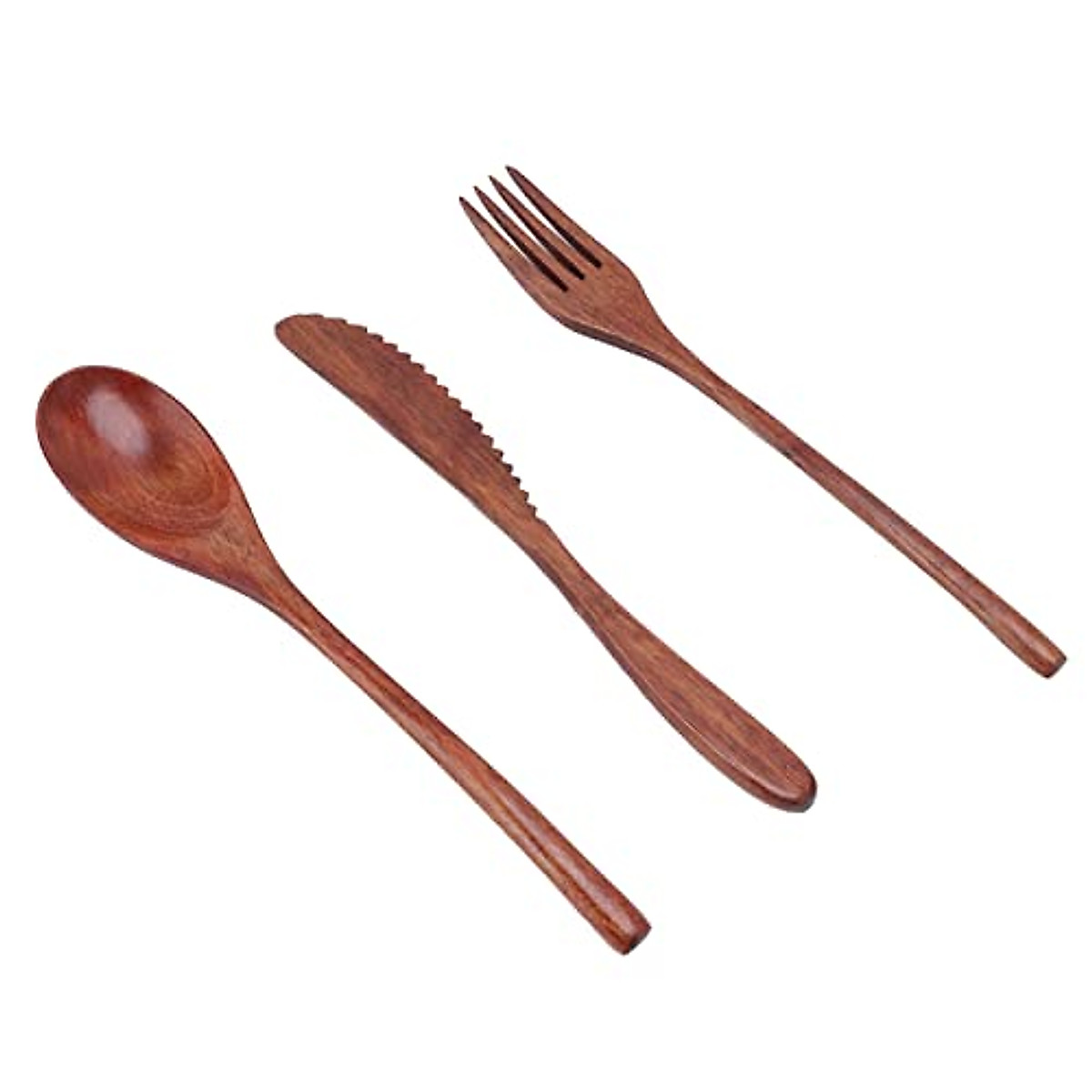 Wooden Cutlery Set Scratch Proof Portable Spoon Fork Cutter Tableware With Box For Dessert Salads Noodles Wooden Cutlery Set Scratch